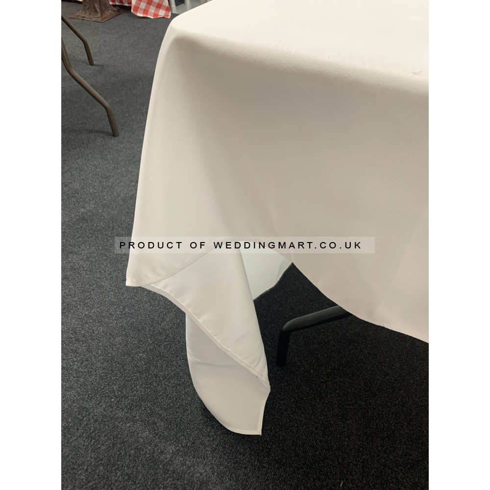 Buy Premium Quality 90x90inch Square Polyester Table Cloths - WHITE ...