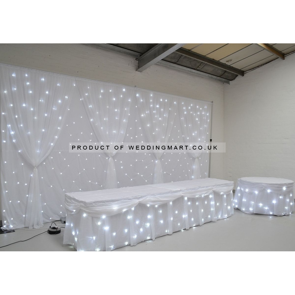 Complete LED Starlight Backdrop Package with Stands and Table Skirt ...