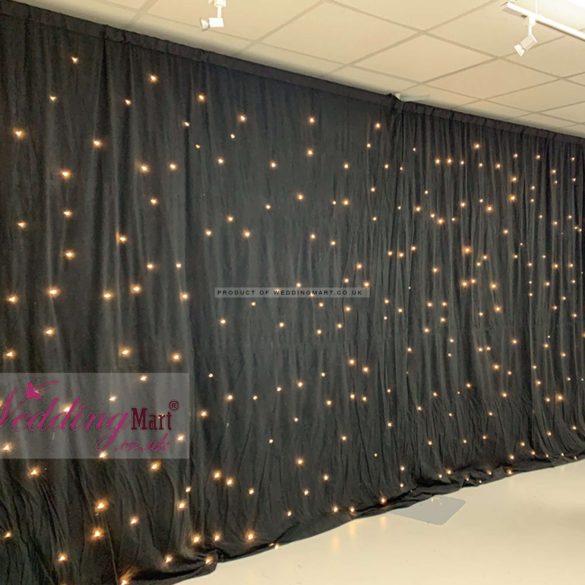 Buy Premium Quality 6Mx3M Black LED Starlight Wedding Backdrop - WARM ...