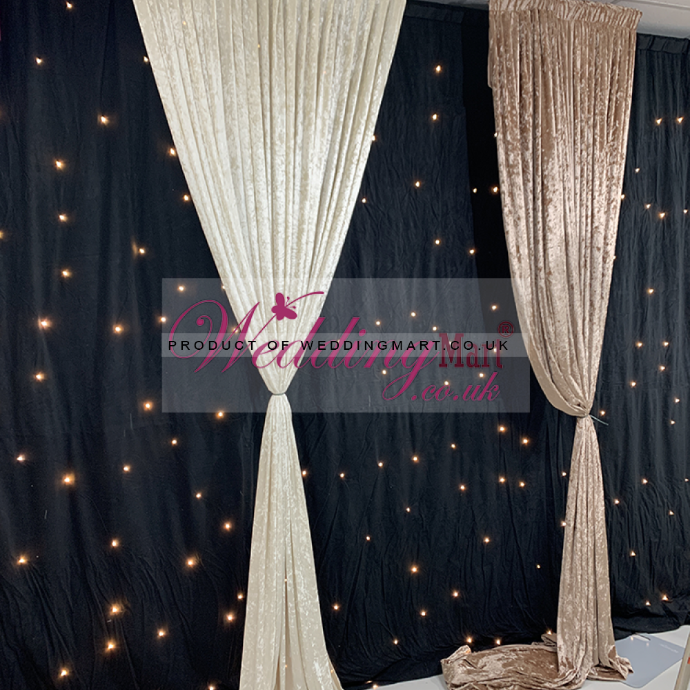 1m (w) x 4m (h) Velvet Backdrop Overlay Panel - Ivory | WeddingMart