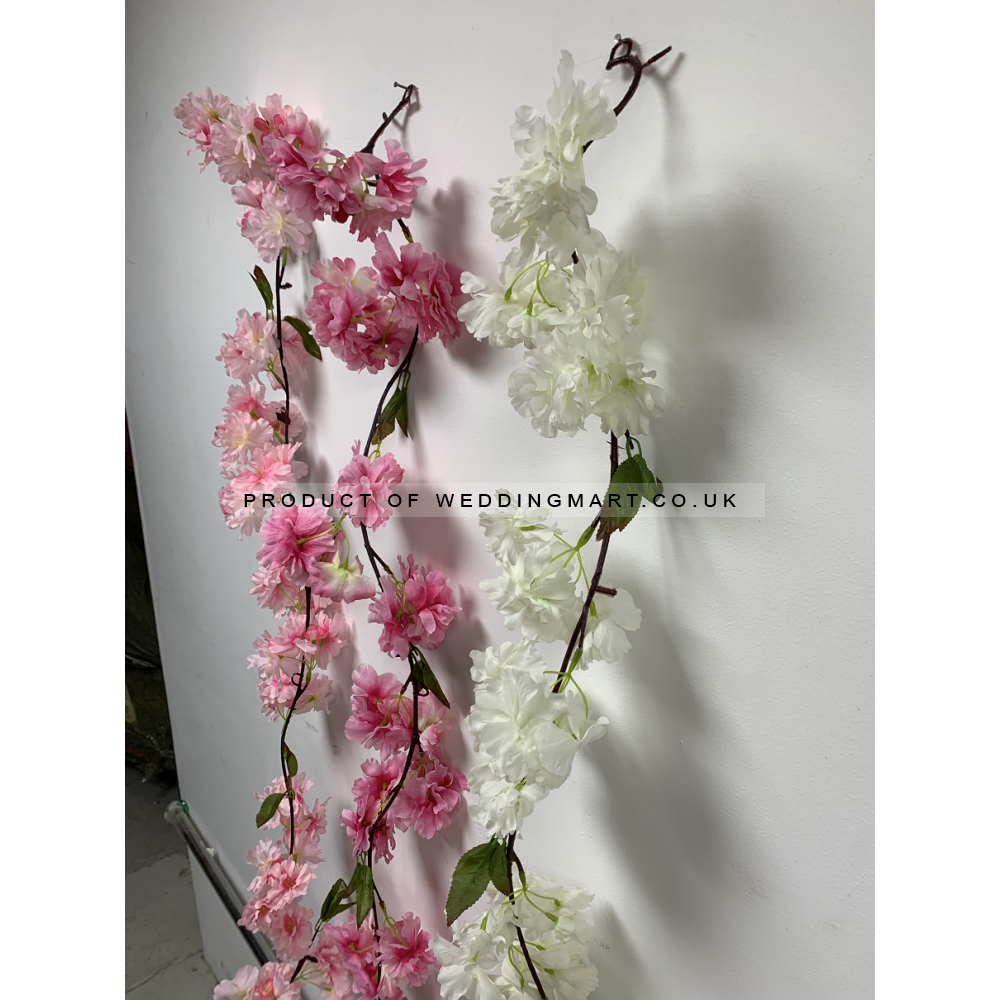 180cm Artificial Cherry Blossom Garland - Ivory| Wholesale from WeddingMart