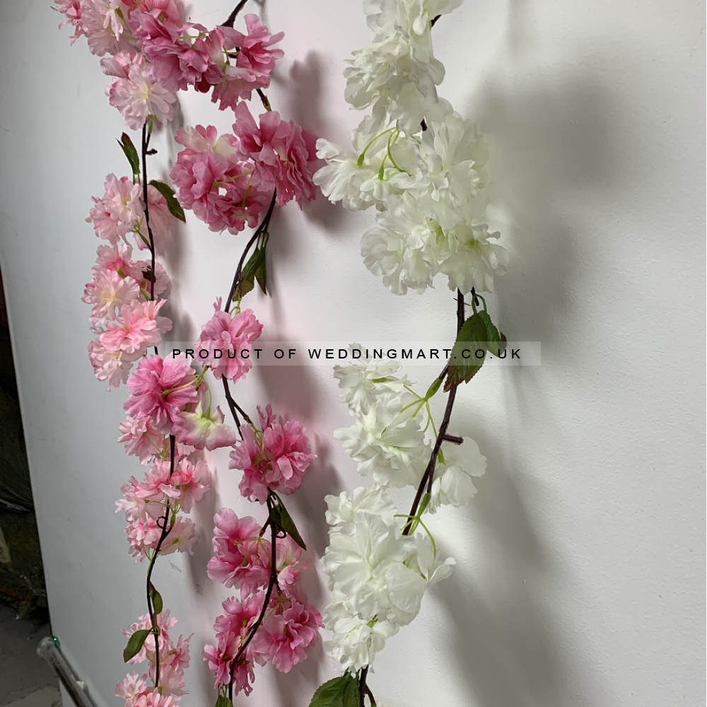 180cm Artificial Cherry Blossom Garland - Ivory| Wholesale from WeddingMart