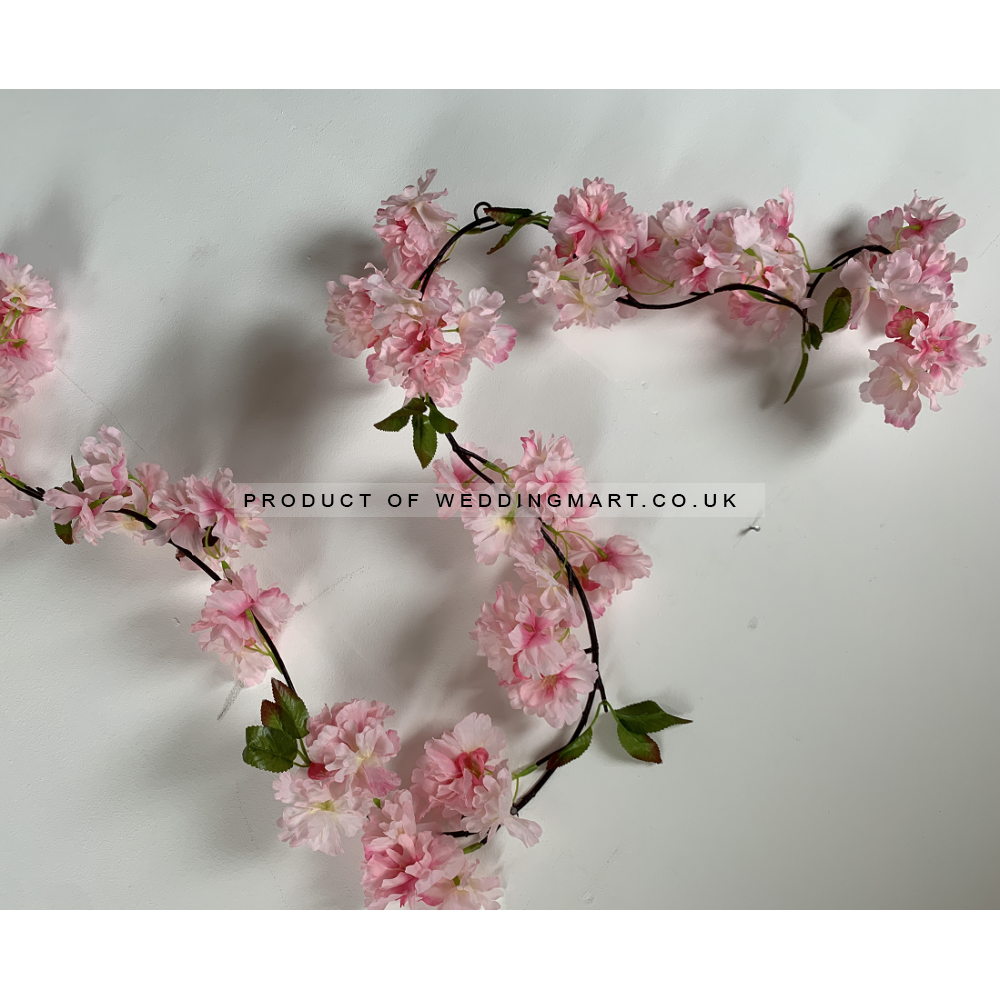 180cm Artificial Cherry Blossom Garland - Pink | Wholesale from WeddingMart