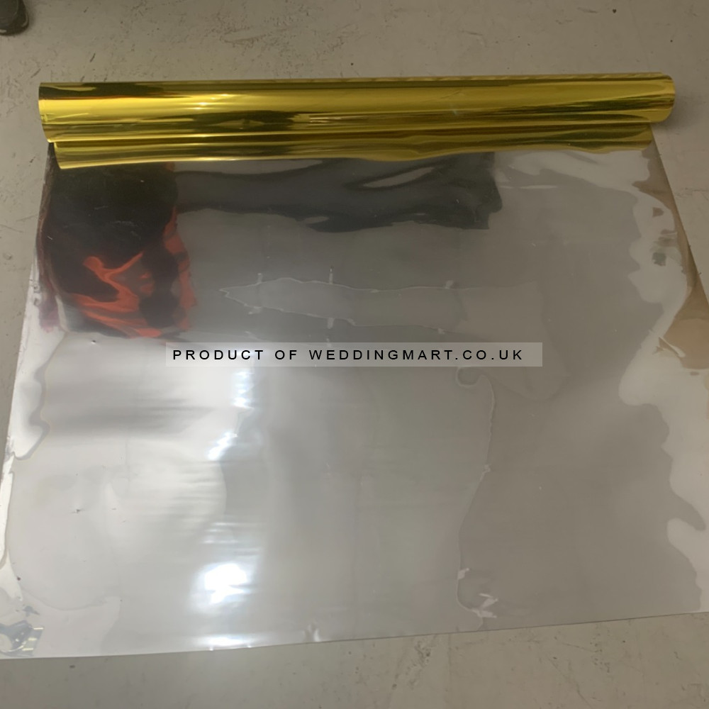 10m Event Mirror Carpet Aisle Runner Walkway - Silver / Gold | For Sale